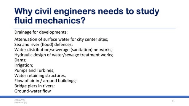 Fluid Mechanics Course - Civil Engineering -Lec 01 | PDF