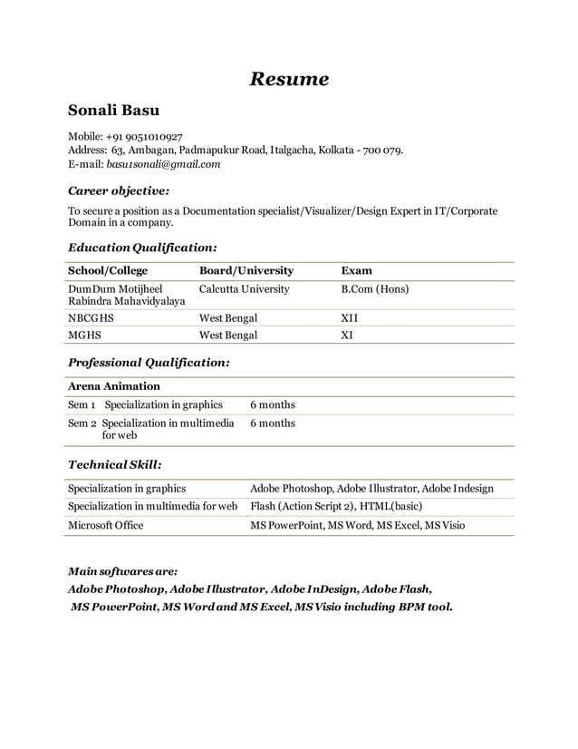 Sonali Basu_Resume | PDF