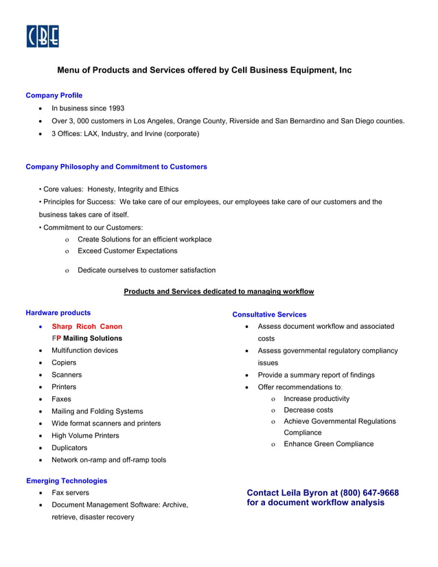 Information about CBE | PDF