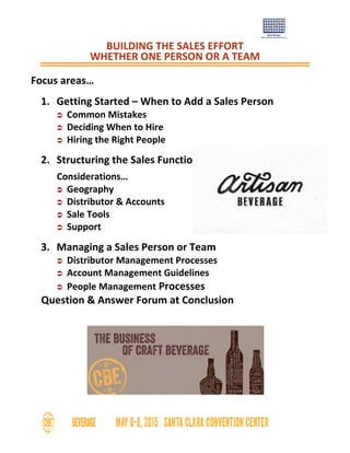 Cbe building sales effort handout | PDF