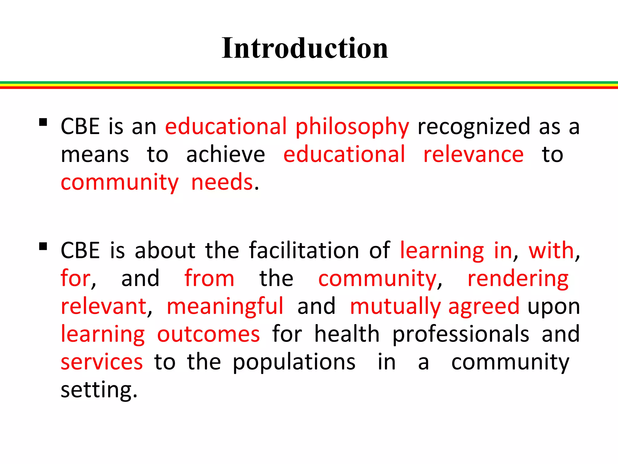 Introduction to Community Based Education and Team Training Program | PPT