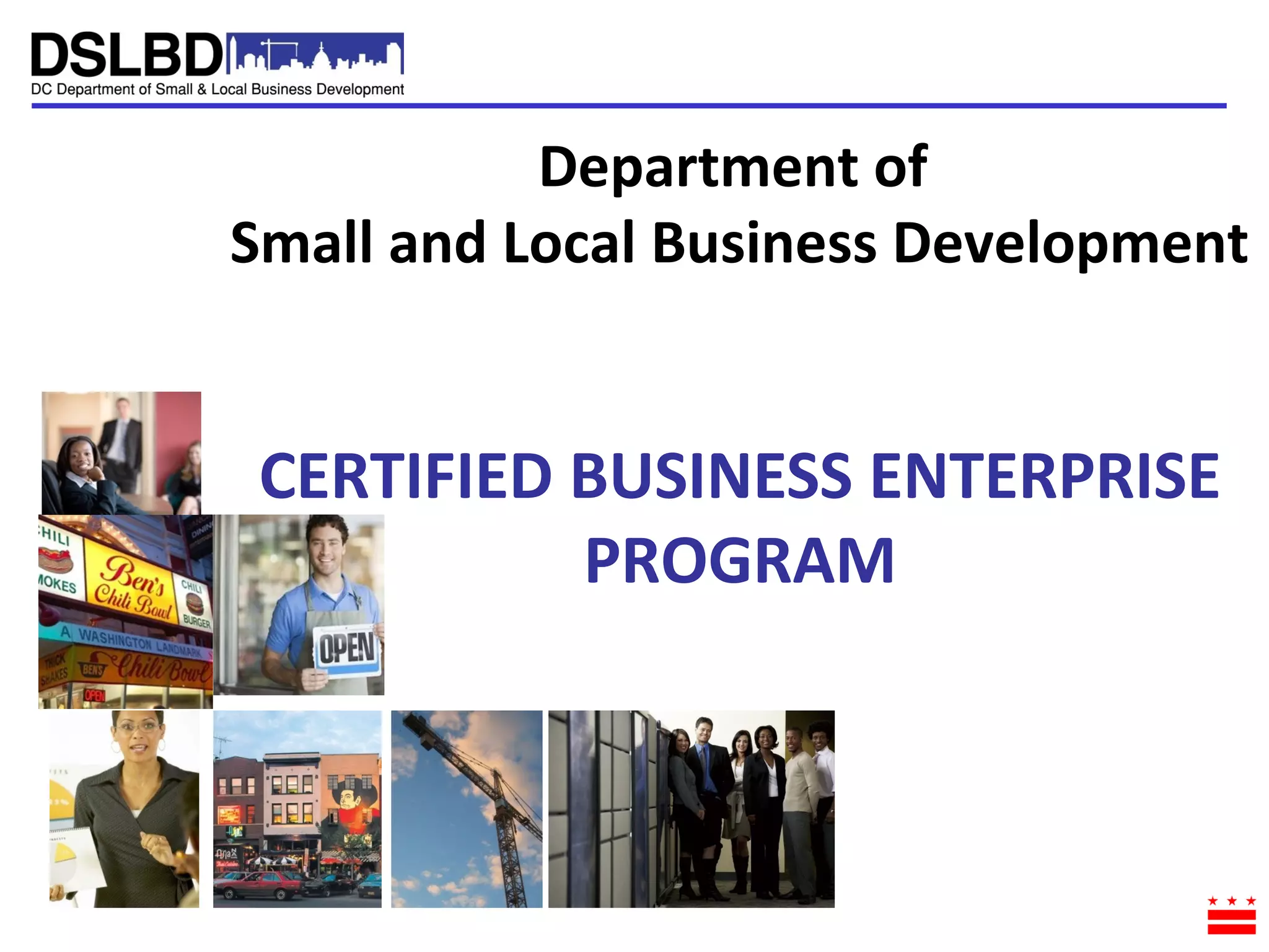 DoingBusiness2.0 Presentation: DSLBD Certified Business Enterprise Program | PPT