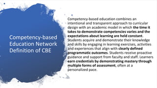 Competency-Based Education: Implementing Quality Frameworks for an ...