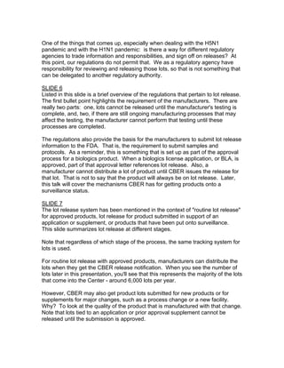 Cber lot release system overview of the current process | PDF