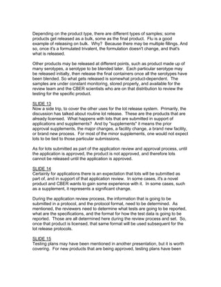 Cber lot release system overview of the current process | PDF