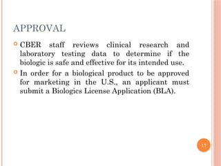 Center for Biologics Evaluation and Research (CBER) PPT | PPTX