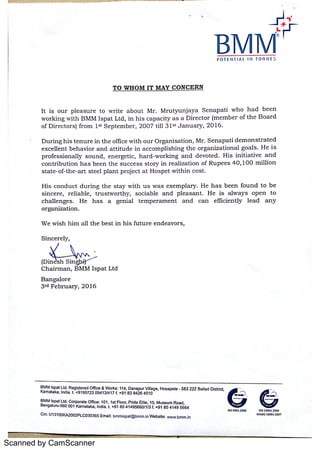 BMM Service Certificate | PDF