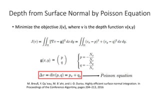 Surface Normal Prediction using Hypercolumn Skip-Net & Normal-Depth | PPT
