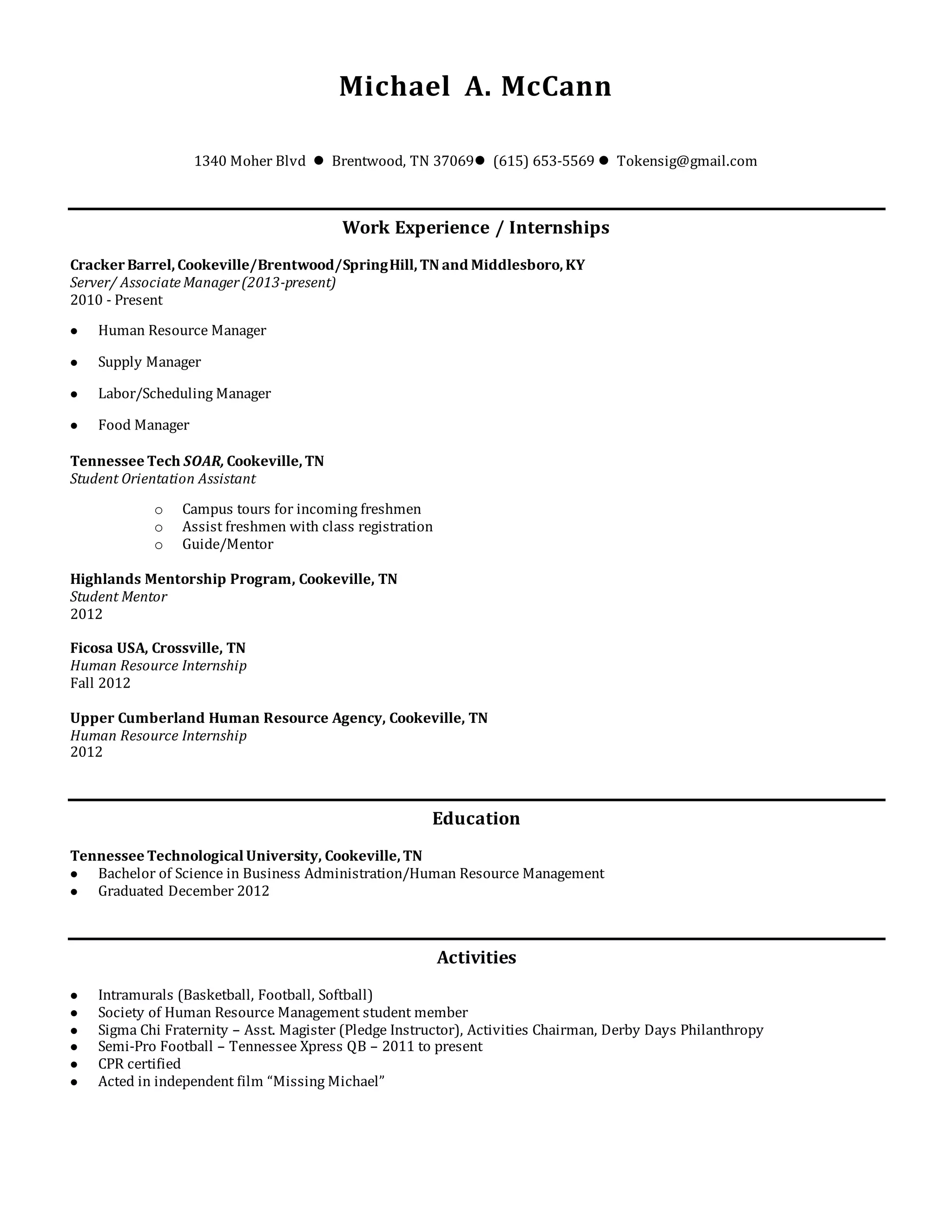 Mike McCann resume (1) (1) | DOCX