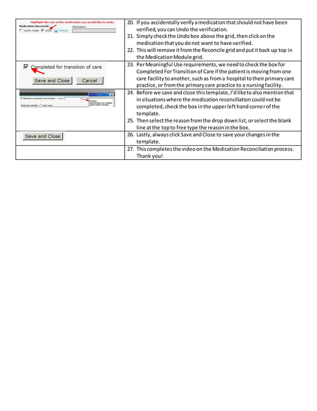 Camtasia Script - EMR - Medication Reconciliation | DOCX | Medical Health