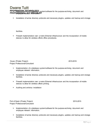 Dwane Tuitt CV 2017. | DOCX