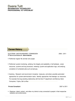 Dwane Tuitt CV 2017. | DOCX
