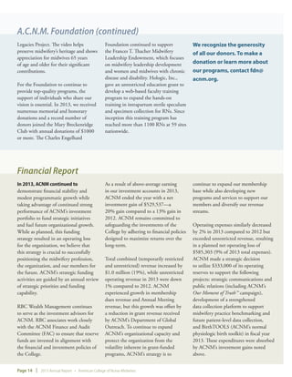 ACNM_AnnualReport_2013_FINAL | PDF | Pregnancy | Reproductive Health