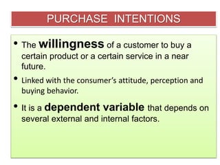 consumer loyalty , purchase intentions and switching behaviour | PPTX