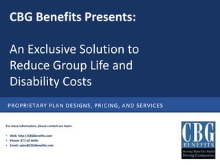 CBG Benefits: Overview of the Healthcare Benefits Trust | PPT