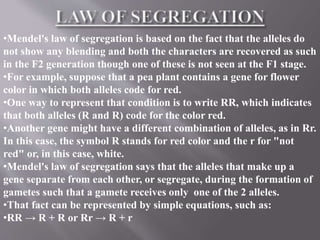 PRINCIPLES OF INHERETANCE- MENDELIAN LAWS | PPTX