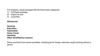 Compensation benefits of expatriate | PPT