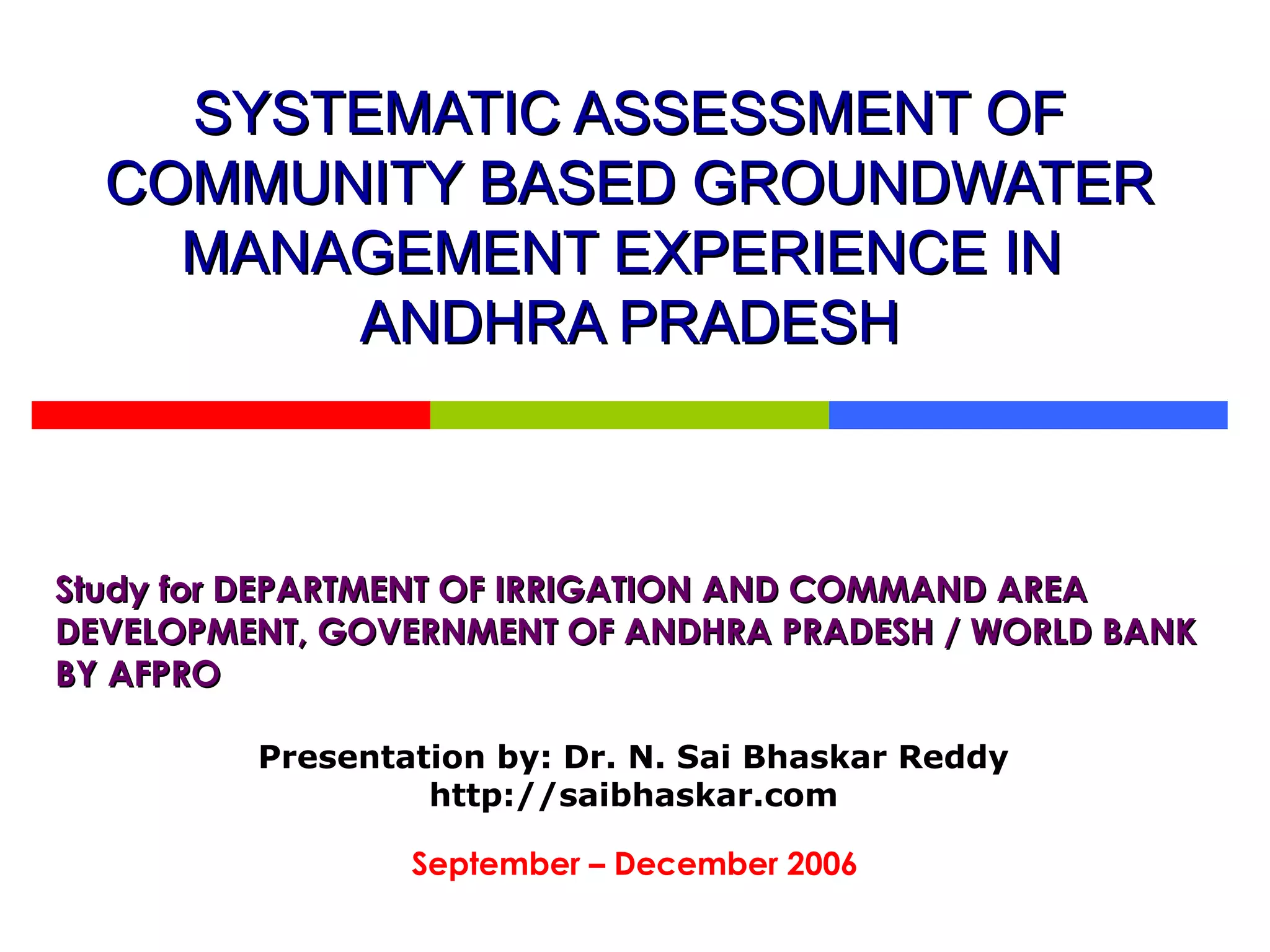 Community Based Ground Water Management | PPT