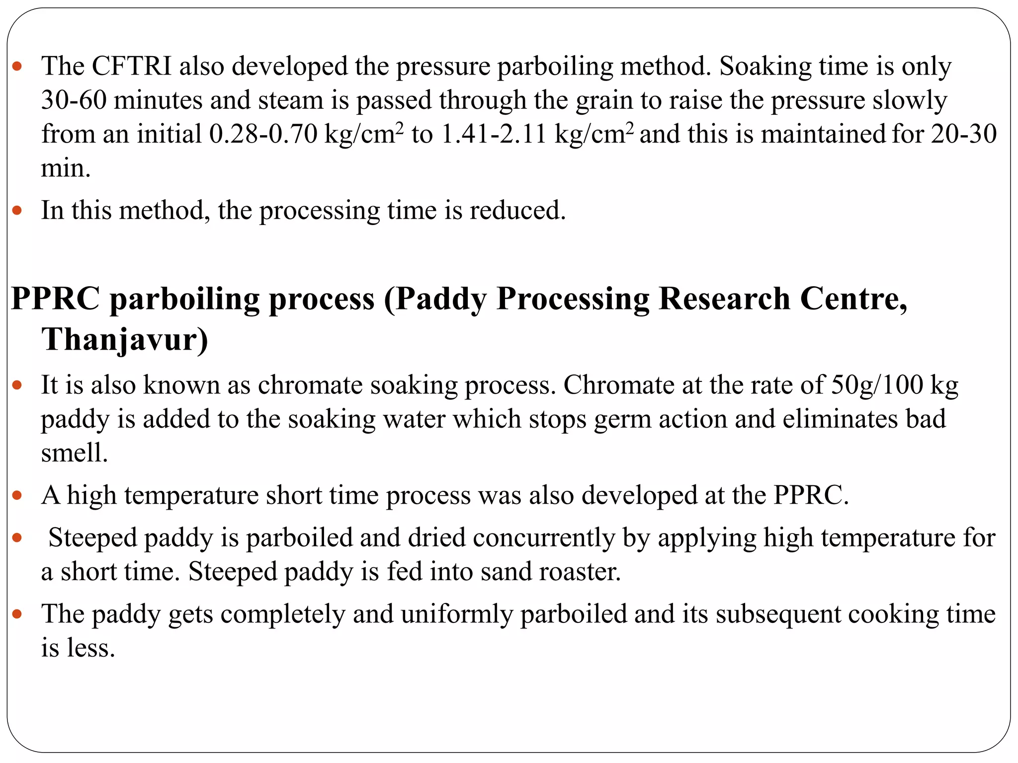 PROCESSING OF RICE - FOOD TECH | PPTX