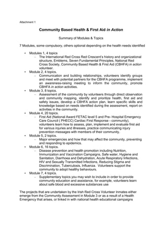 Irish Red Cross first aid prison programme | PDF