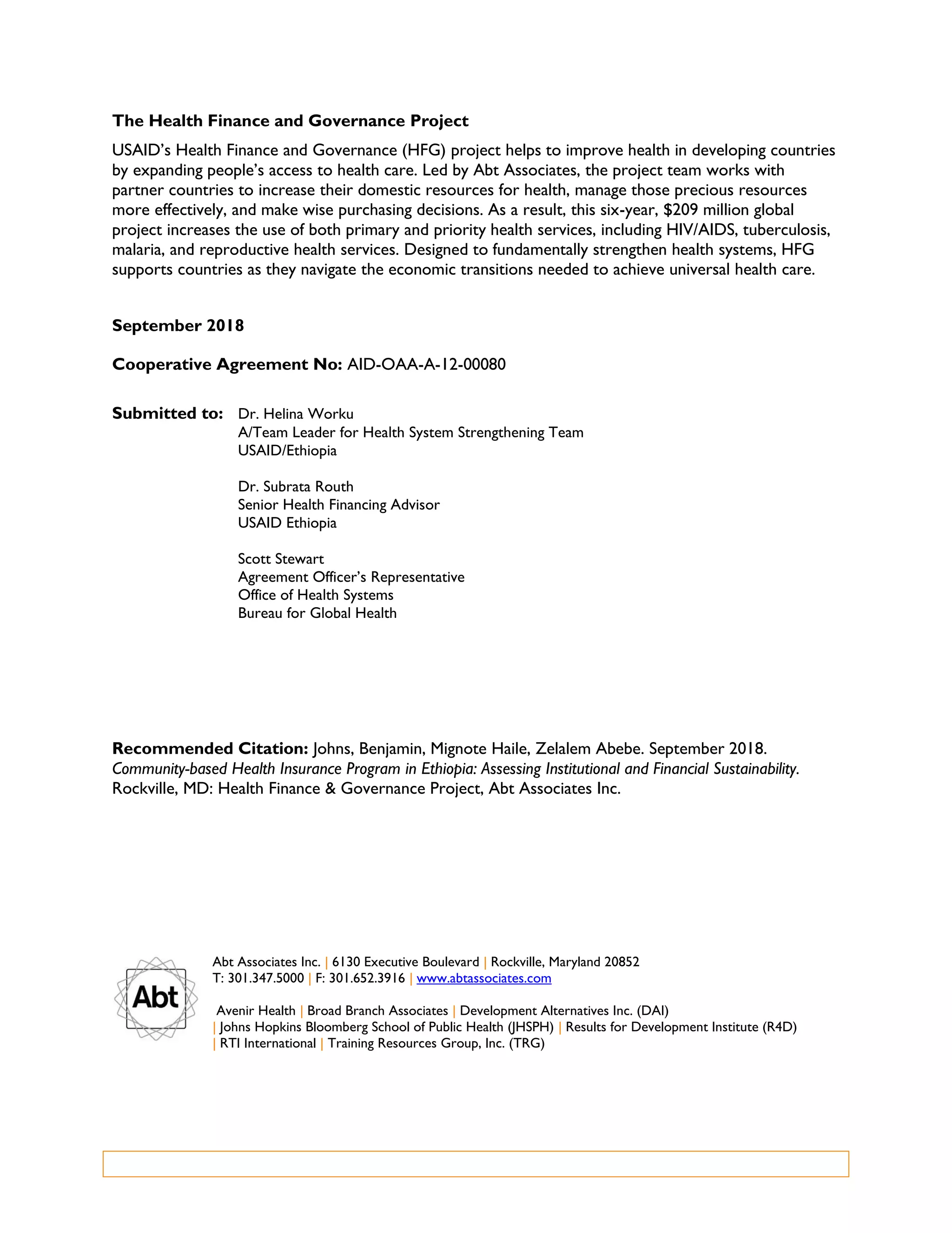 Community-based Health Insurance Program in Ethiopia: Assessing ...