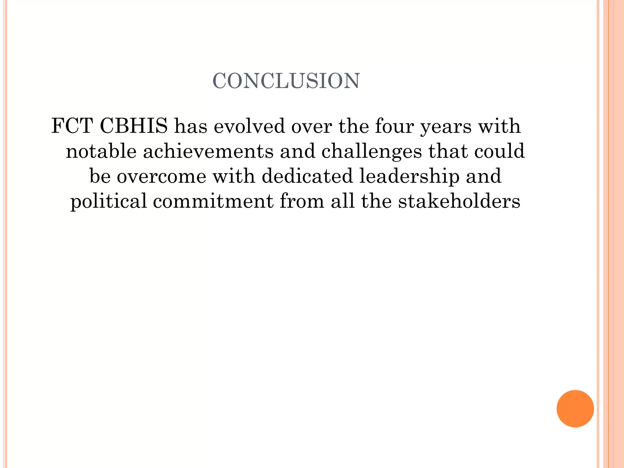 FCT Community Based Health Insurance Scheme (CBHIS): Progress, Problems ...