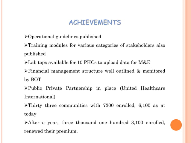 FCT Community Based Health Insurance Scheme (CBHIS): Progress, Problems ...
