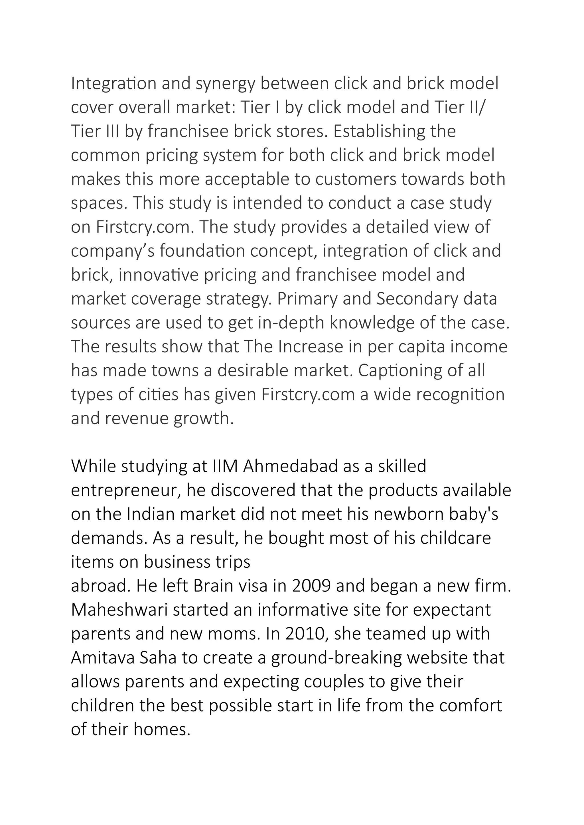 A case study on customer satisfaction towards First cry products. | DOCX