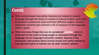 Content Based Syllabus | PPTX