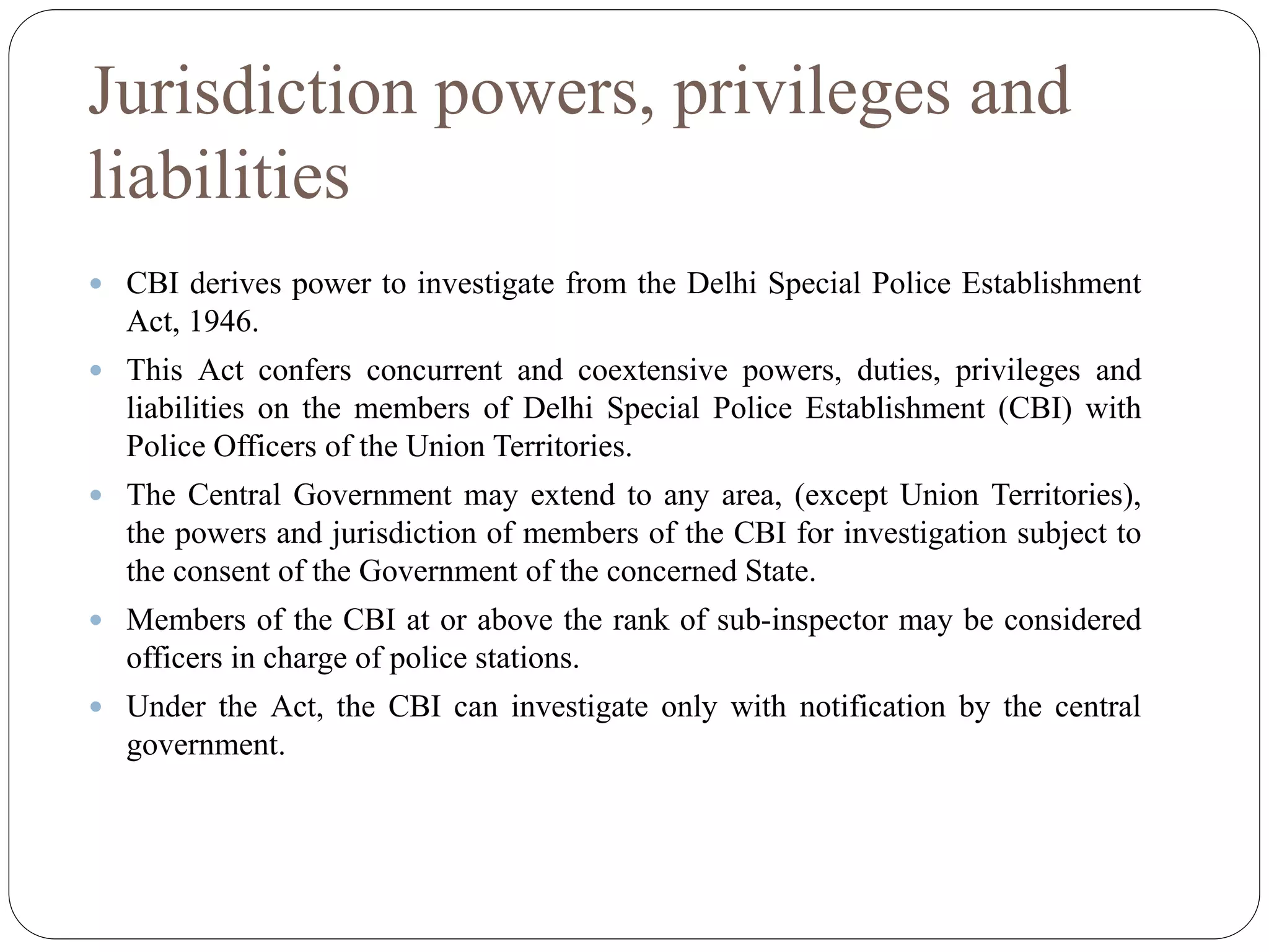 Central Bureau of Investigation (CBI) | PPTX