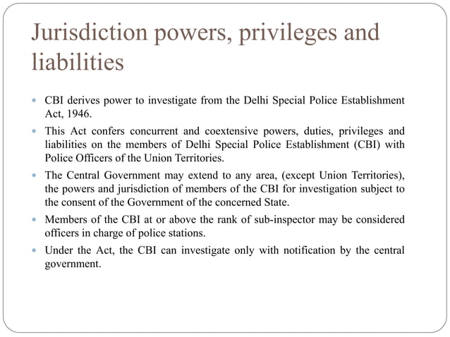 Central Bureau of Investigation (CBI) | PPTX | Law