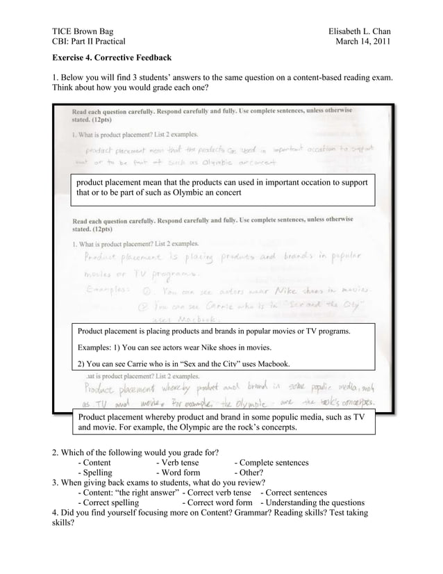 CBI Part II Worksheet | DOCX | Homework and Study | Education