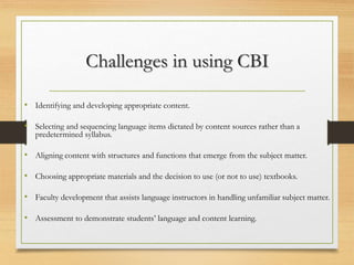 Teaching Language through Content (CBI) | PPT