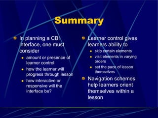 Desining an Instructionally Sound Computer Based Training Interface | PPT