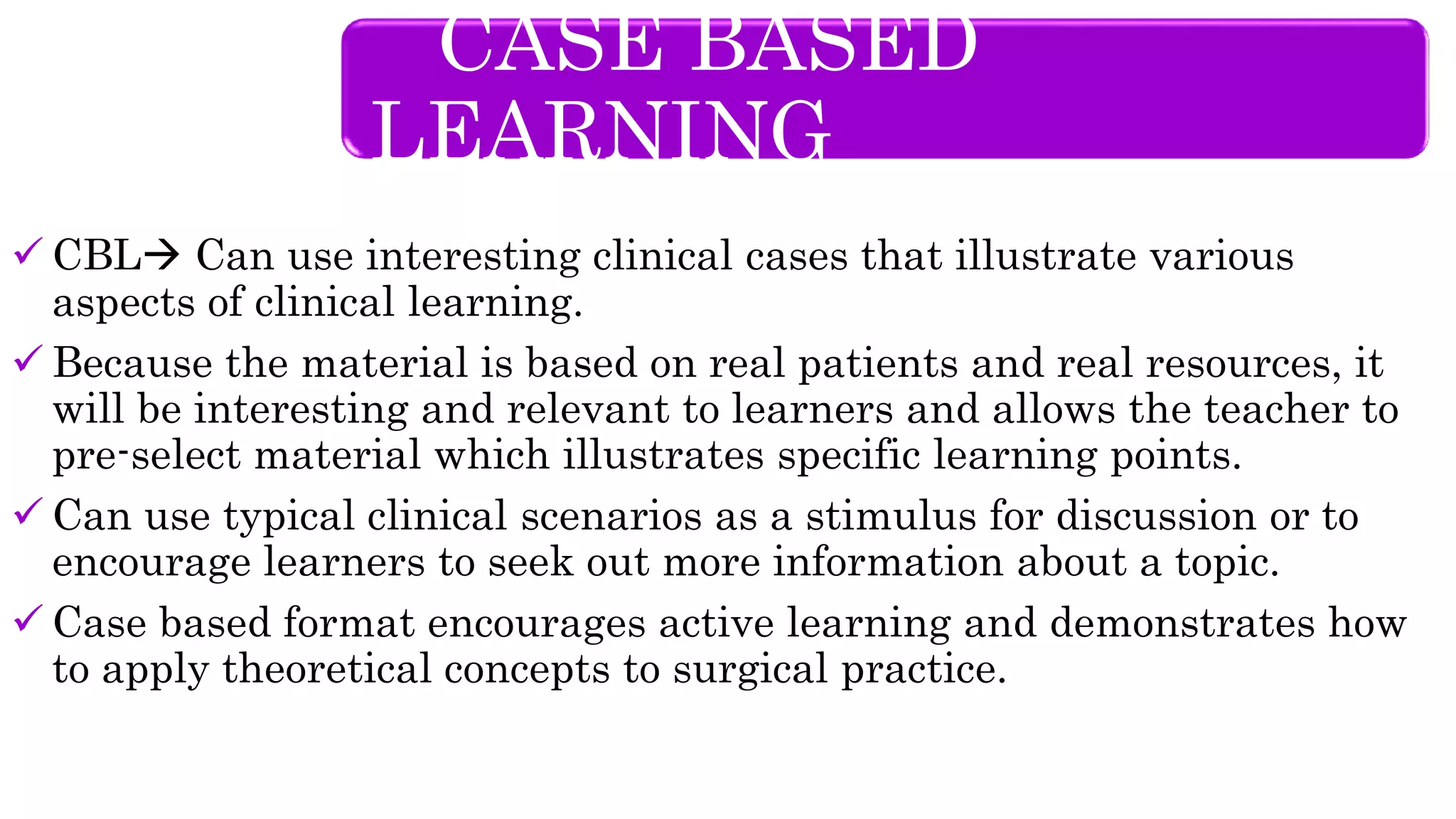 CASE BASED LEARNING- Introduction | PPTX