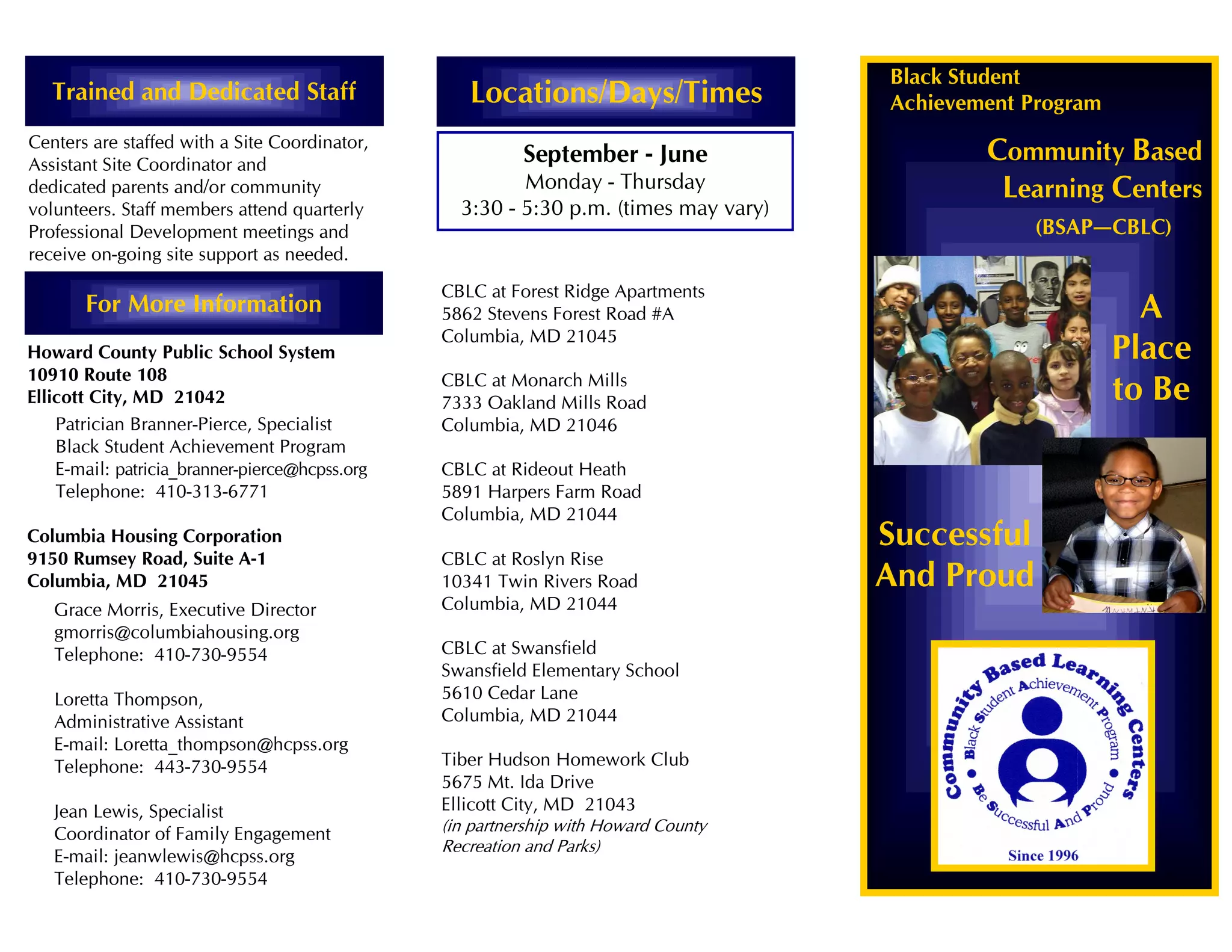 Community Based Learning Centers Brochure | PPT