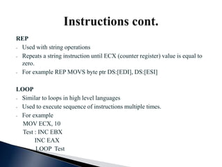 Reversing malware analysis training part4 assembly programming basics | PPT