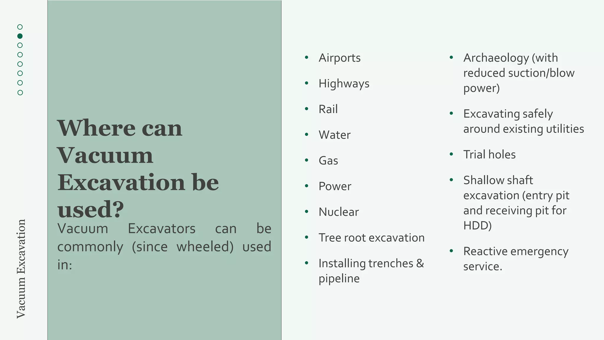 Vacuum Excavation brief overview of no-dig technology | PPTX