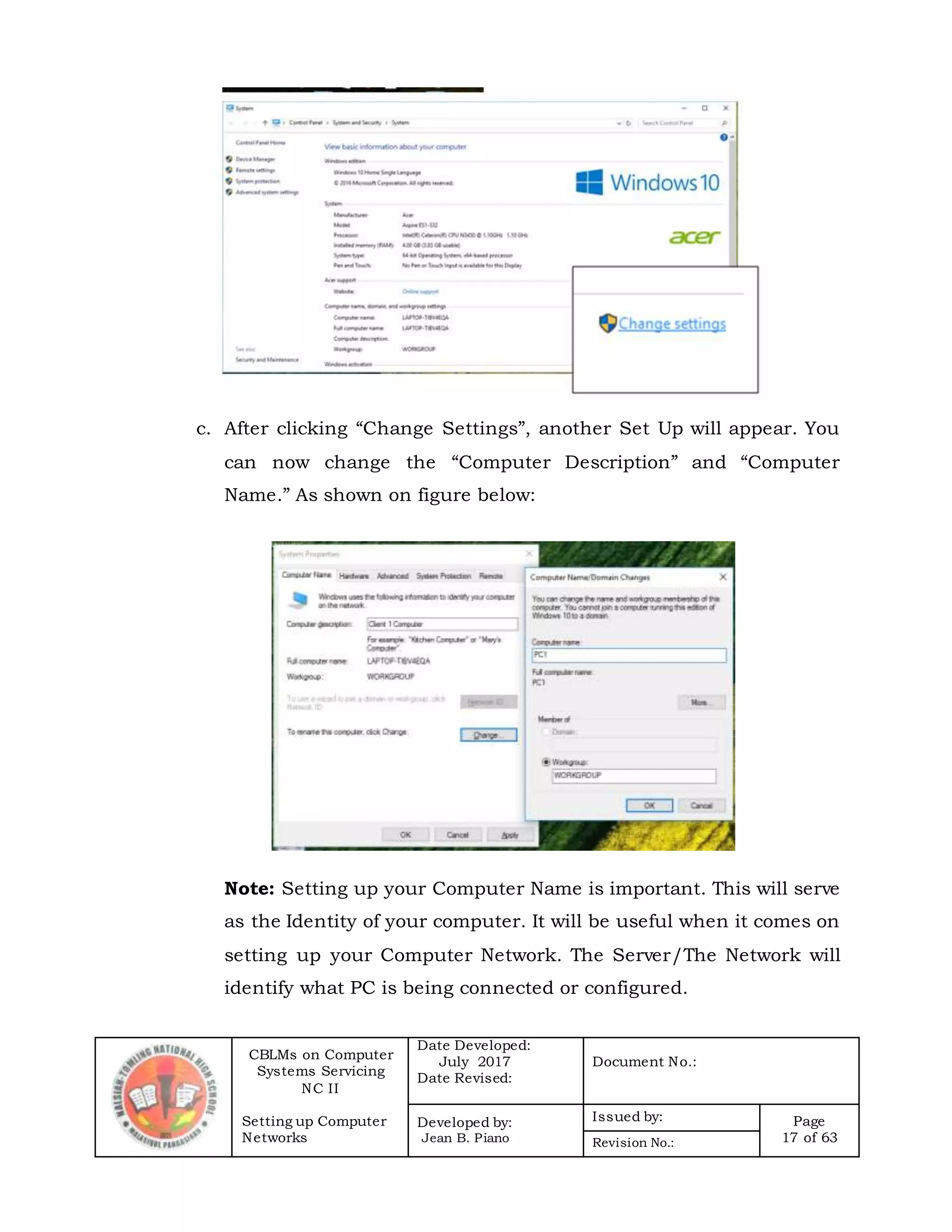 CBLM - Set Up Computer Network (CSS) | DOCX