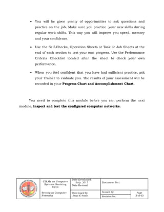 CBLM - Set Up Computer Network (CSS) | DOCX
