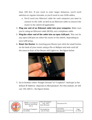 CBLM - Set Up Computer Network (CSS) | DOCX