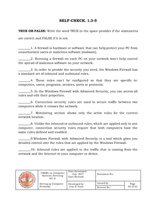 CBLM - Set Up Computer Network (CSS) | DOCX