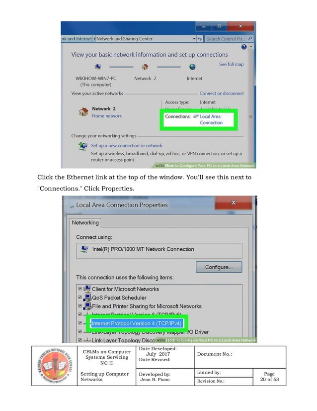 Cblm Set Up Computer Network Css Pdf
