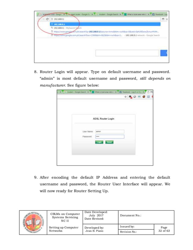 Cblm Set Up Computer Network Css Pdf