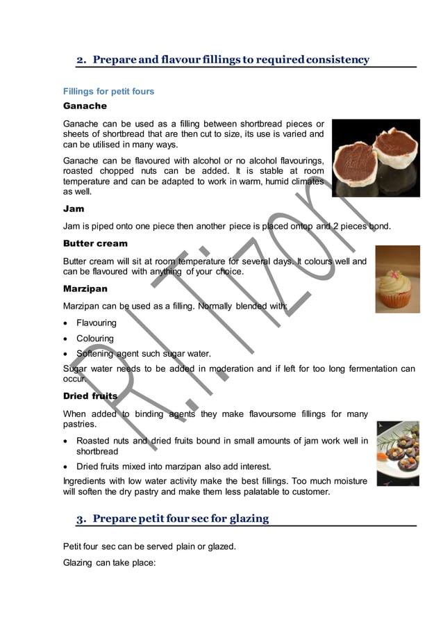Cblm -bpp_prepare_and_display_petits_fo | DOCX | Desserts and Baking ...