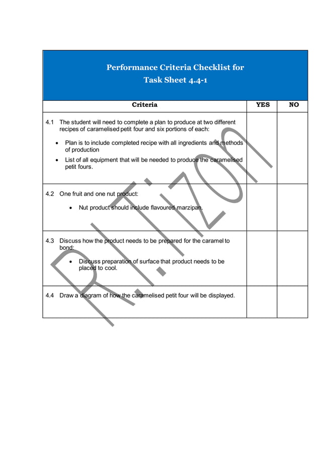 Cblm -bpp_prepare_and_display_petits_fo | DOCX | Desserts and Baking | Food & Drink