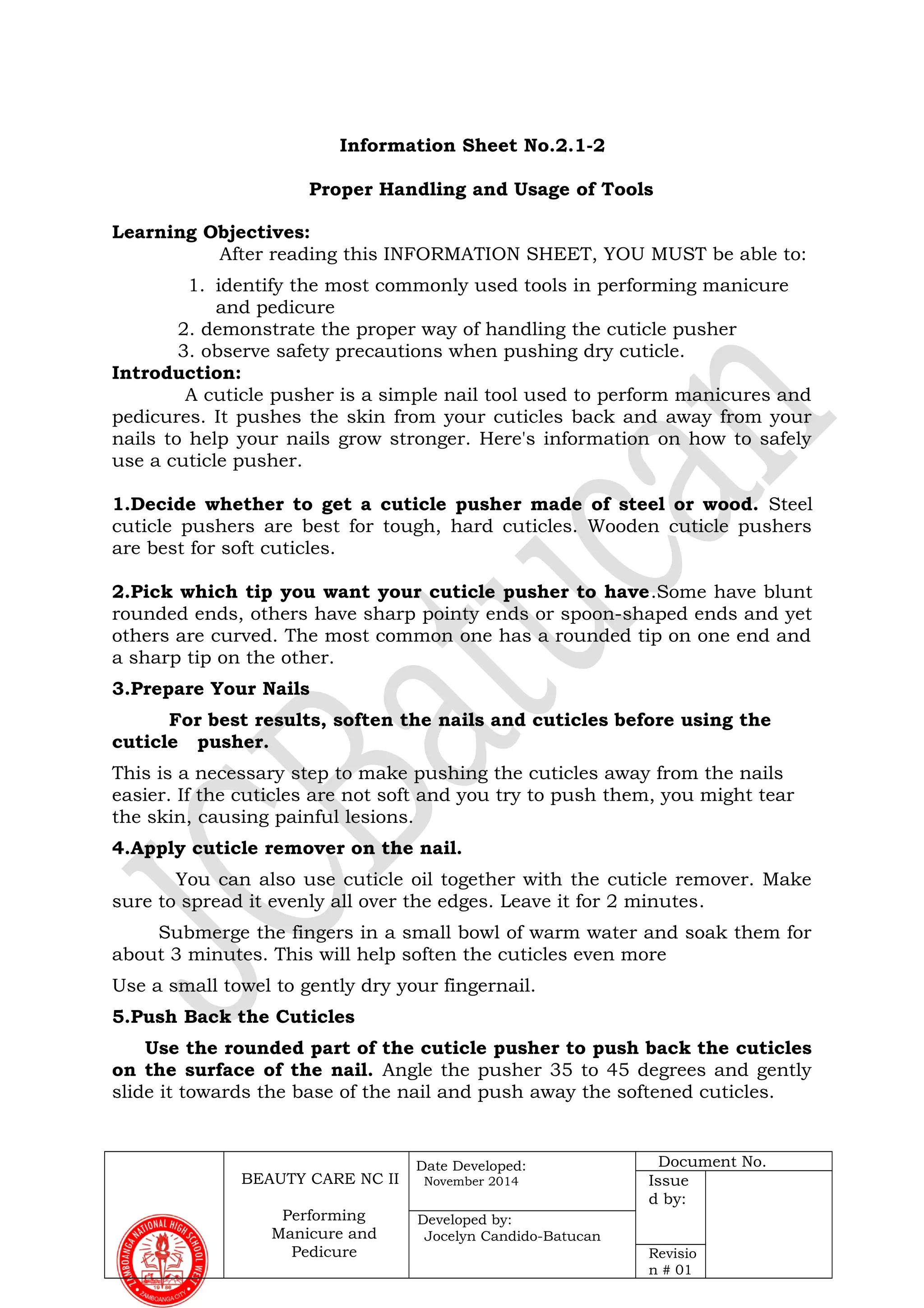 Cblm core 2 beauty care | DOC