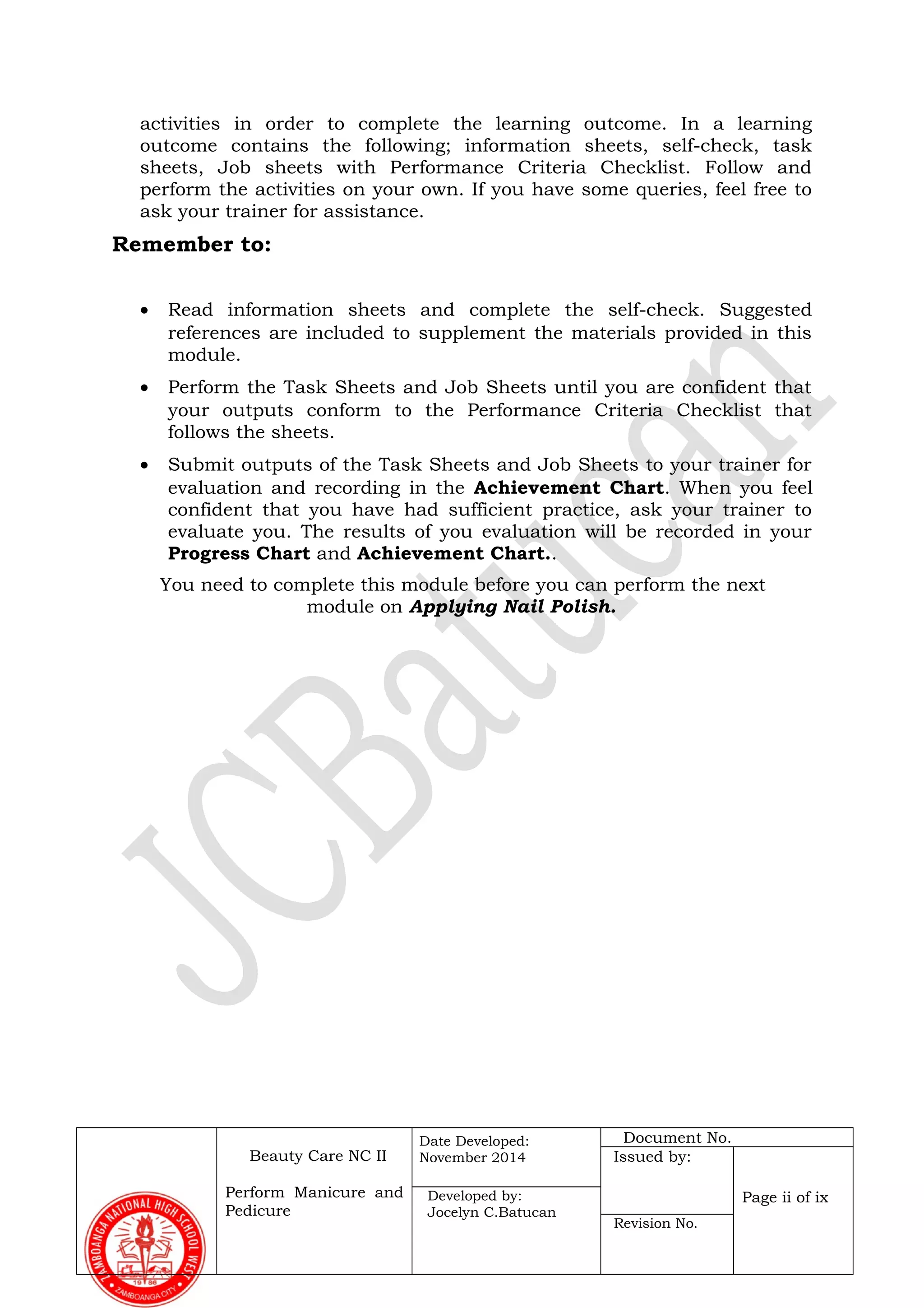 Cblm core 2 beauty care | DOC