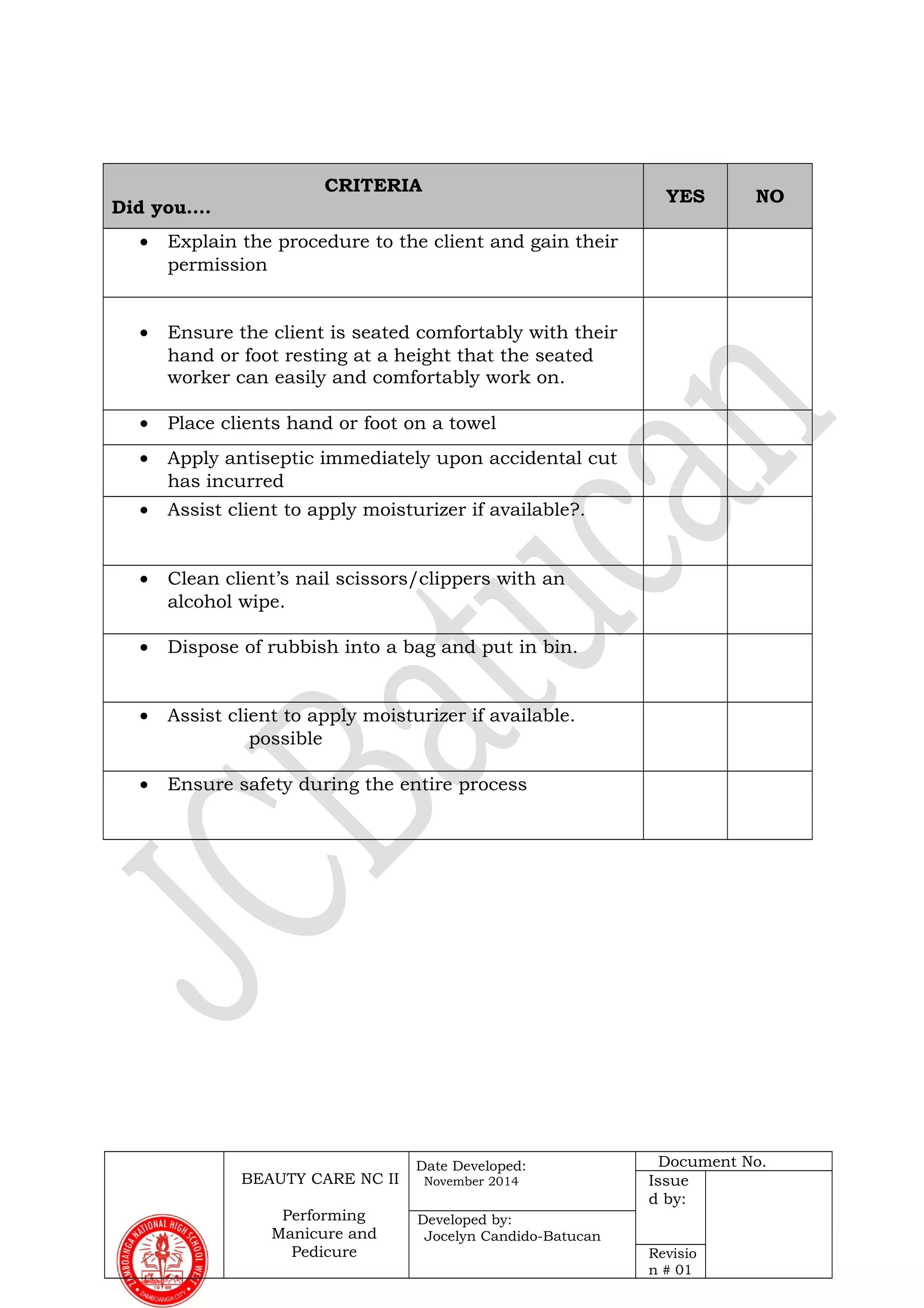 Cblm core 2 beauty care | DOC