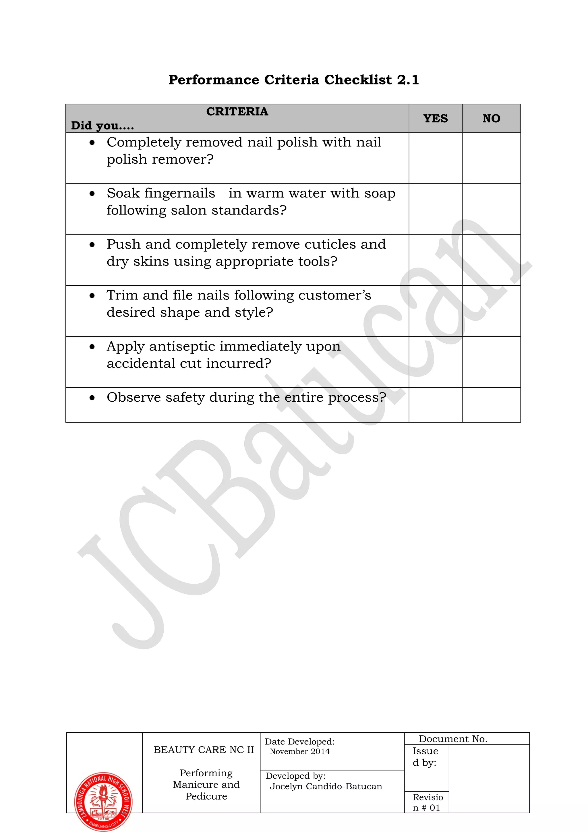 Cblm core 2 beauty care | DOC